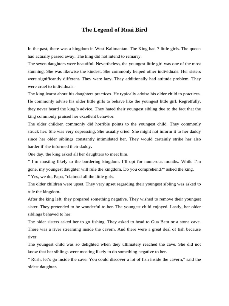 The Tale of Ruai Bird's Transformation | PDF