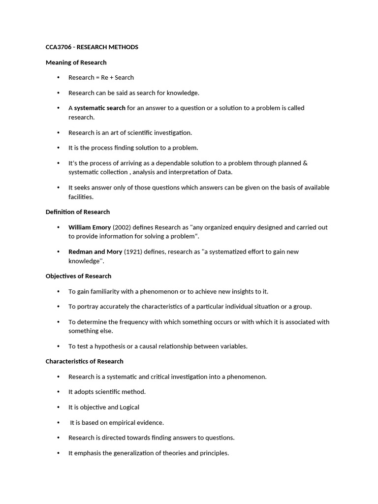 Research Methods Module 1 | PDF | Hypothesis | Dependent And ...
