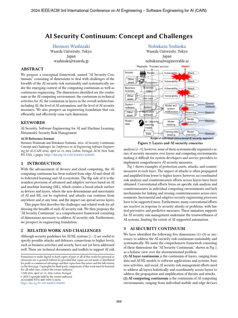 AI Security Continuum Concept and Challenges | PDF | Artificial Intelligence | Intelligence (AI ...