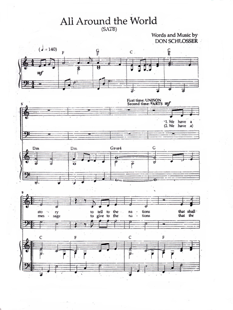 All Around the World: Song Lyrics | PDF