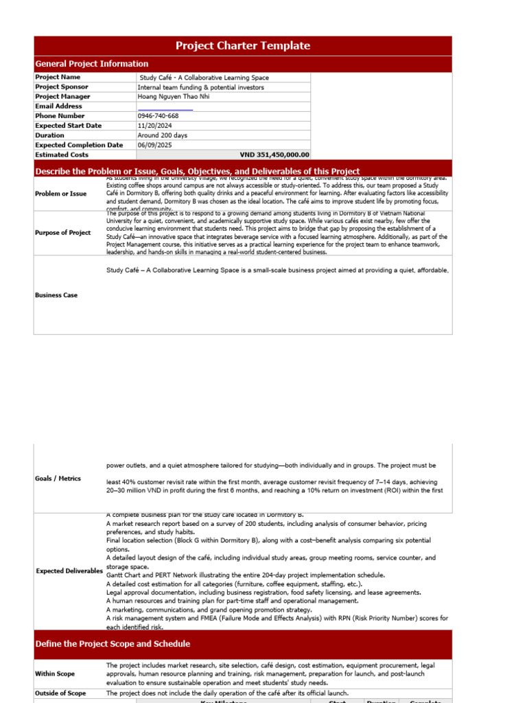 Group5 MainProjectCharter | PDF | Customer Satisfaction | Economies