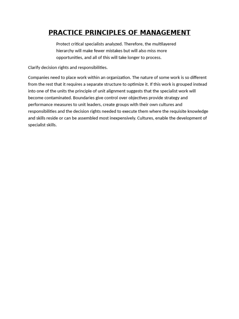 Principles of Effective Management | PDF