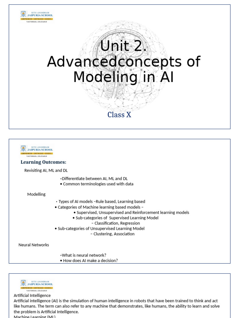 Advanced AI Modeling Concepts for Class X | PDF | Machine Learning ...
