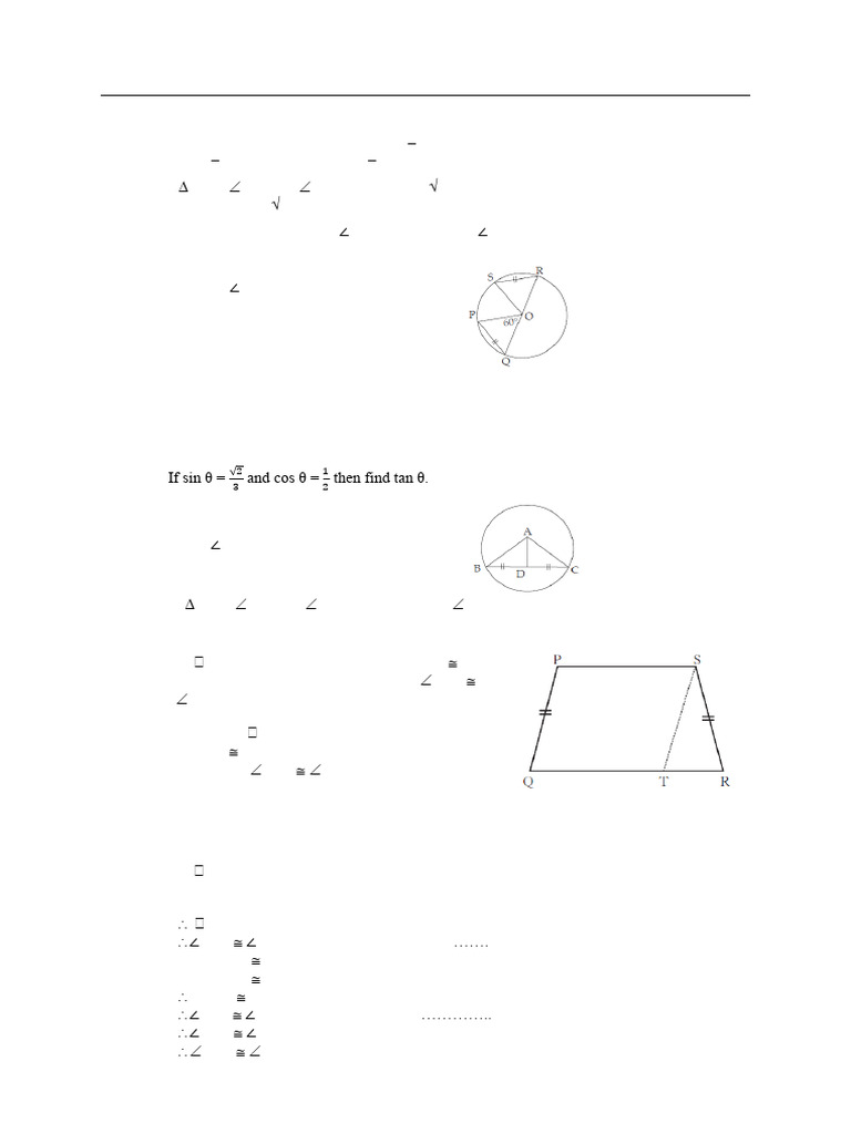 STD IX Geometry TE2 QP Final-Monali | PDF | Triangle | Circle