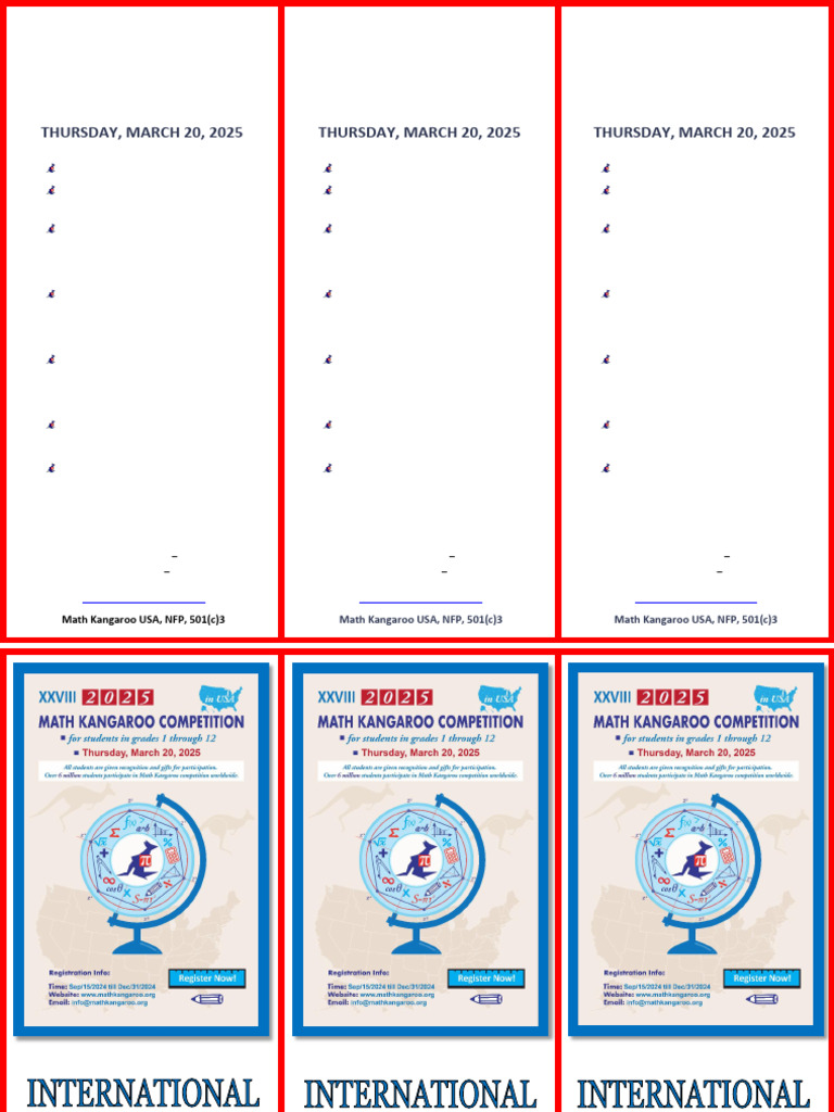 Math Kangaroo Competition 2025 Details | PDF