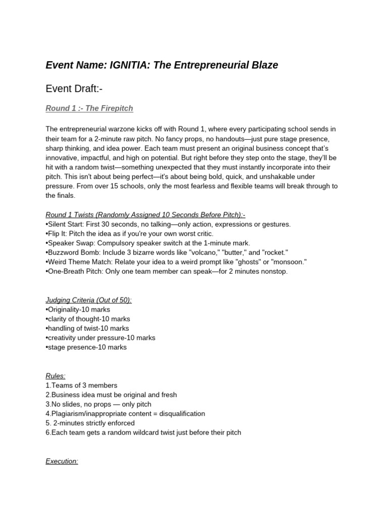 IGNITIA - The Entrepreneurial Blaze | PDF