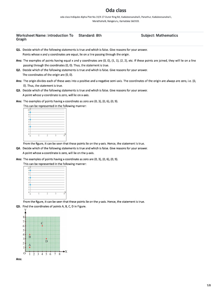 Introduction To Graphs-Class 8 | PDF