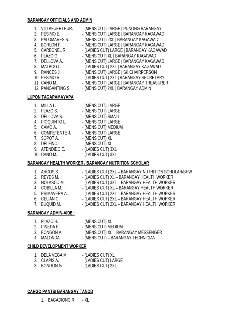 Barangay Officials Uniform Designs | PDF | Chess Theory | Chess
