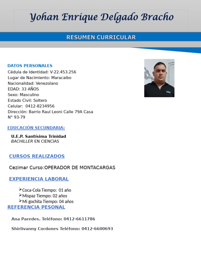 Curriculum Yohan | PDF