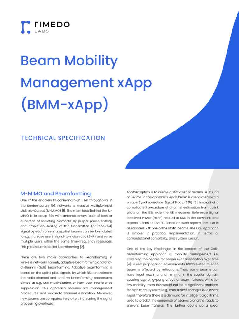 Beam Mobility Management xApp Overview | PDF | Mimo | Telecommunications