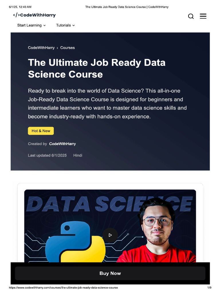 Codewithharry Data Science Structure | PDF