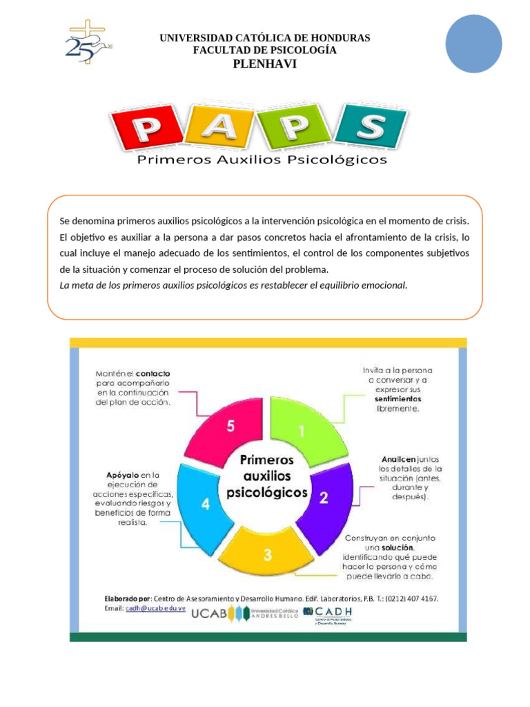 Pasos de Los Primeros Auxilios Psicológicos | PDF
