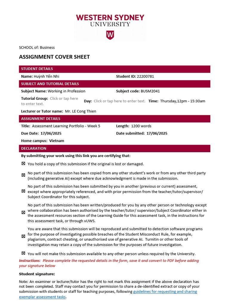 Assignment Cover Sheet FINALv4-040823 | PDF | Turnitin