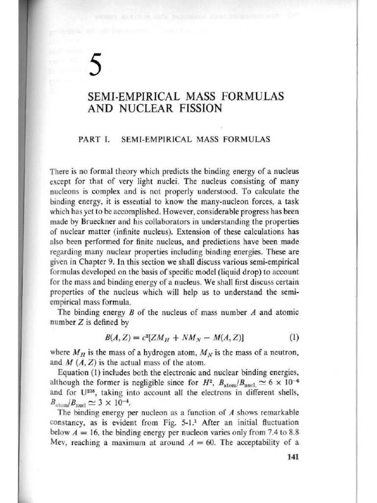 Semi Empirical Mass Formulas | PDF