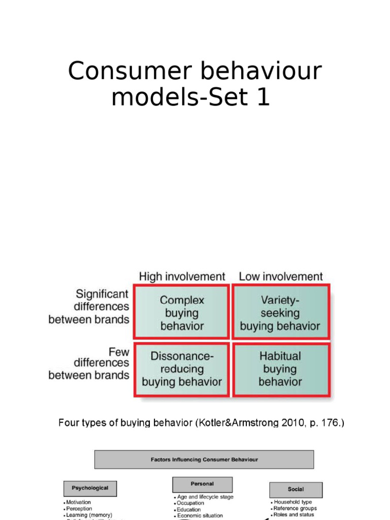 Consumer Behaviour Models-Set 1 | PDF