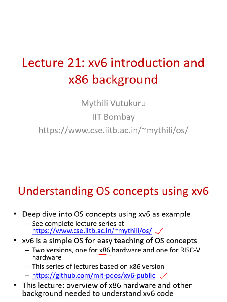 OS Lecture21 Introduction To x86 Hardware | PDF | Central Processing Unit | Pointer (Computer ...