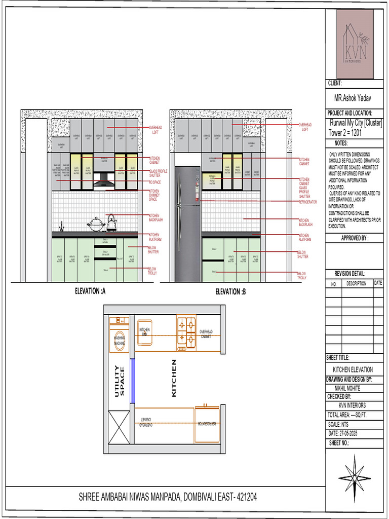 Kitchen Elevation Design Plan | PDF | Kitchen | Home