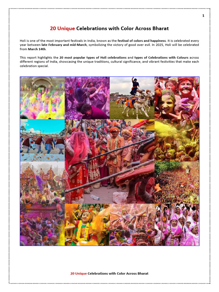 Celebrating Holi: 20 Colorful Traditions | PDF | Religious Holidays ...