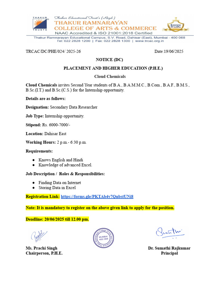 TRCAC DC PHE 024 2025-26 Cloud Chemicals | PDF