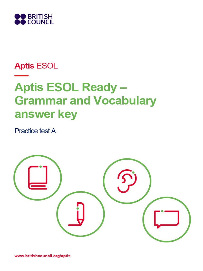 Aptis ESOL Ready - General - Grammar and Vocabulary A | PDF