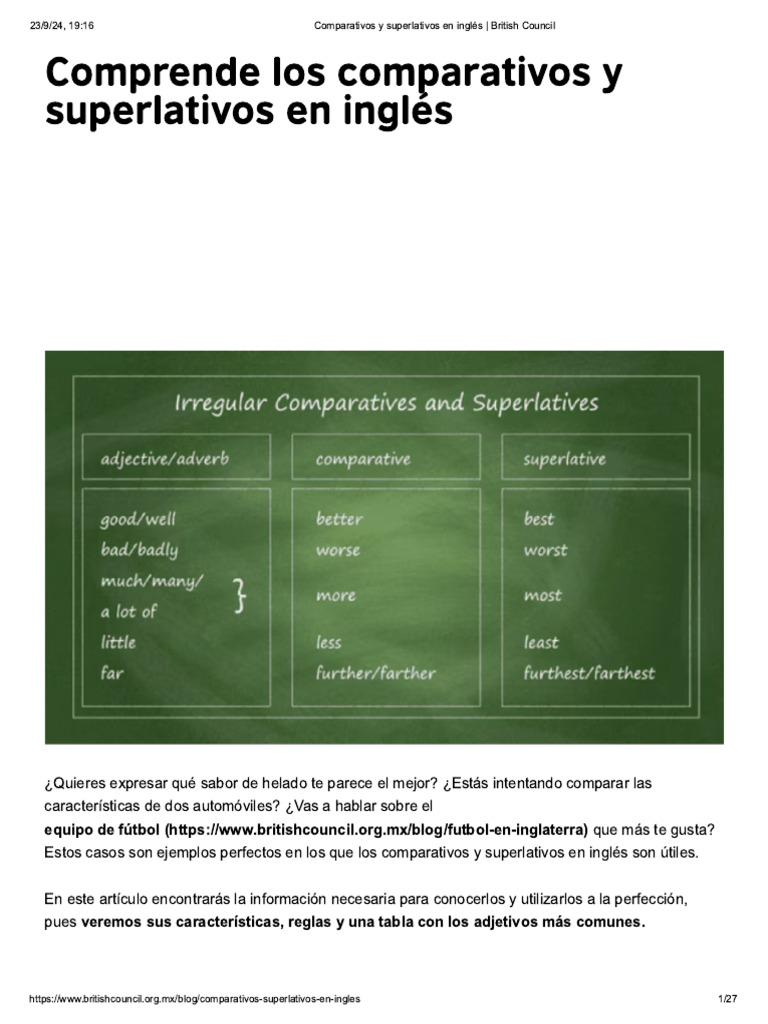 Comparativos y Superlativos | PDF