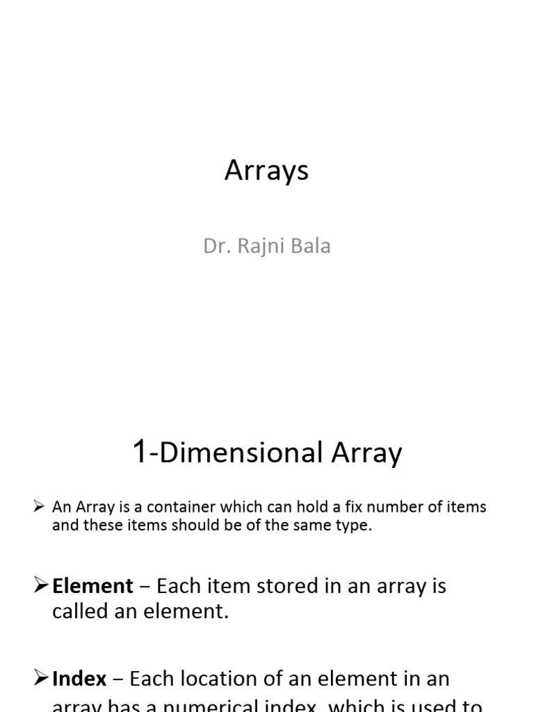 1_Arrays | PDF | Integer (Computer Science) | Software Development