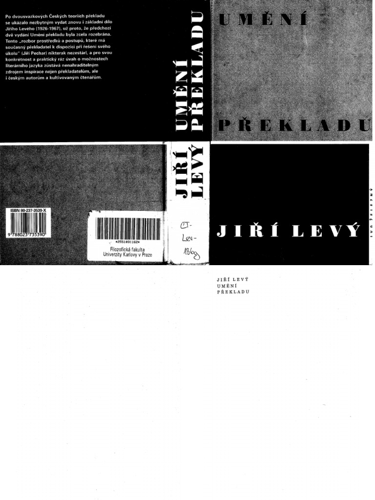 File0 Umeni Prekladu Jiri Levy | PDF