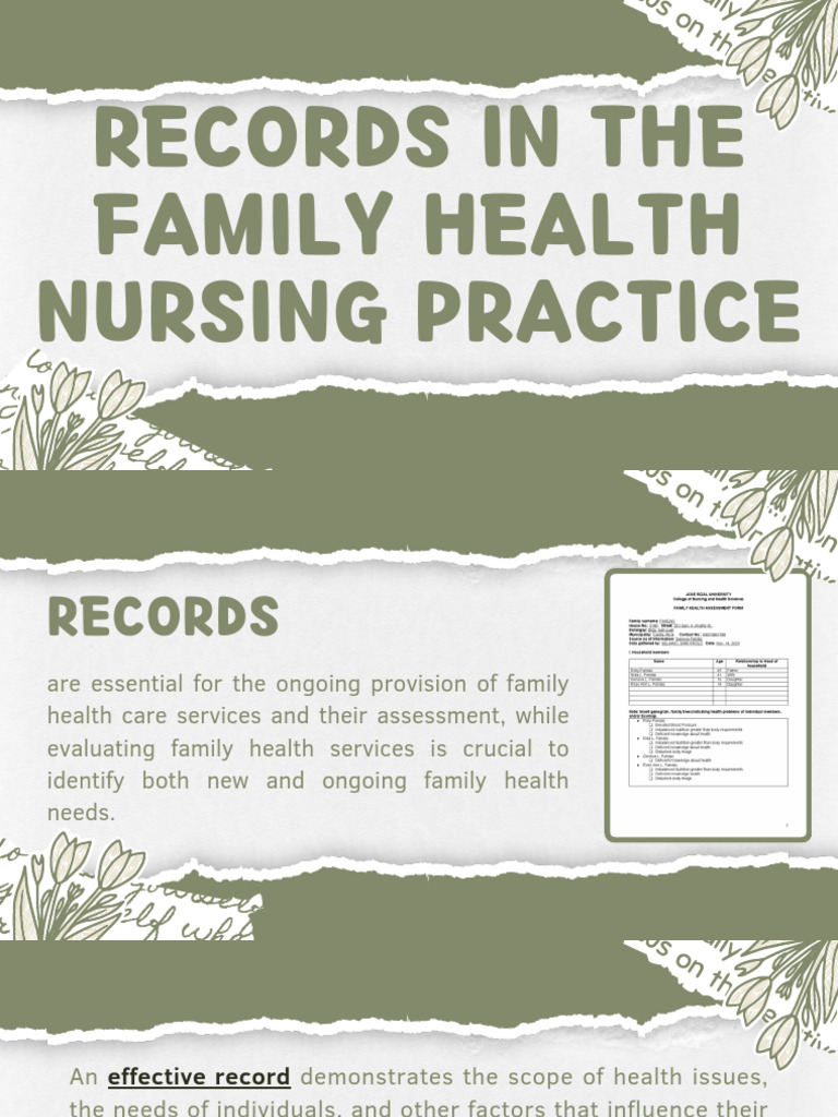 Records in Family Health Nursing Practice | PDF | Chronic Condition ...