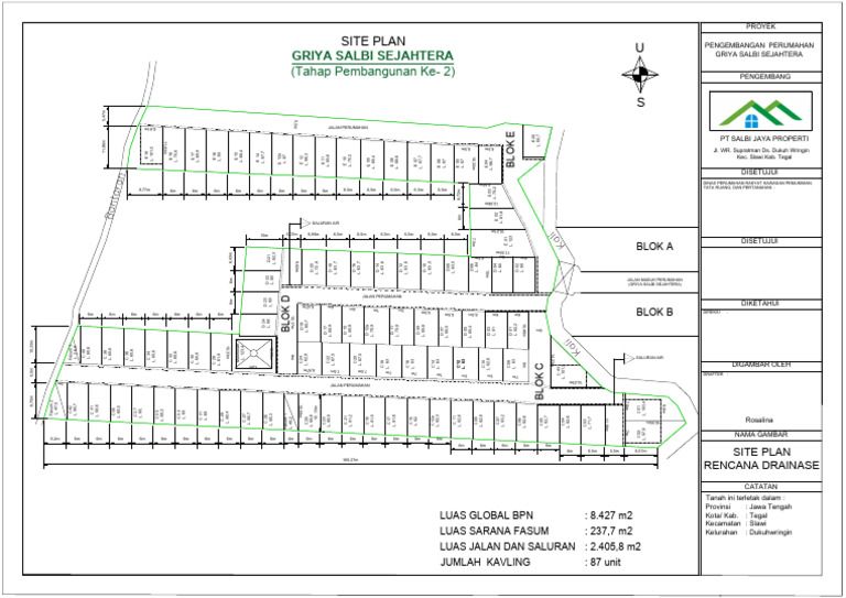 A3 Site Plan Griya Salbi Drainase Layout A3 | PDF