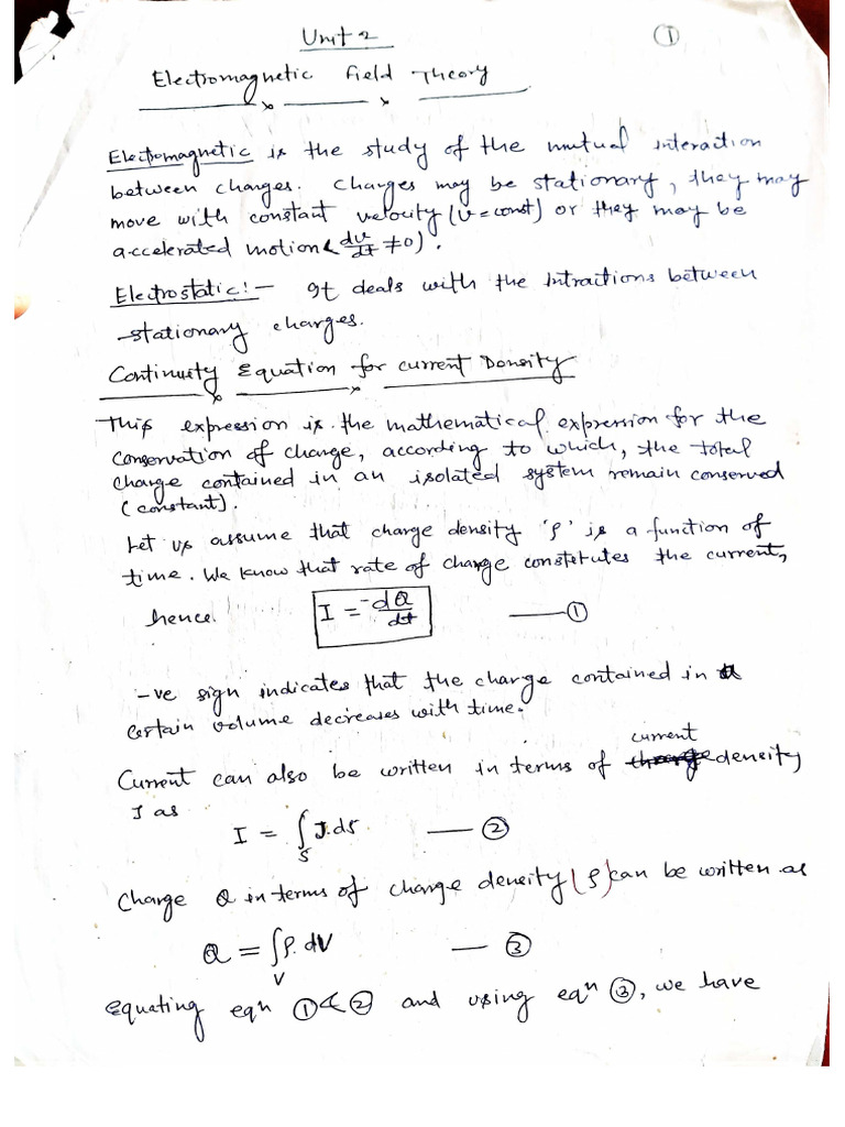 Electromagnetic Field Theory (Unit 2) | PDF