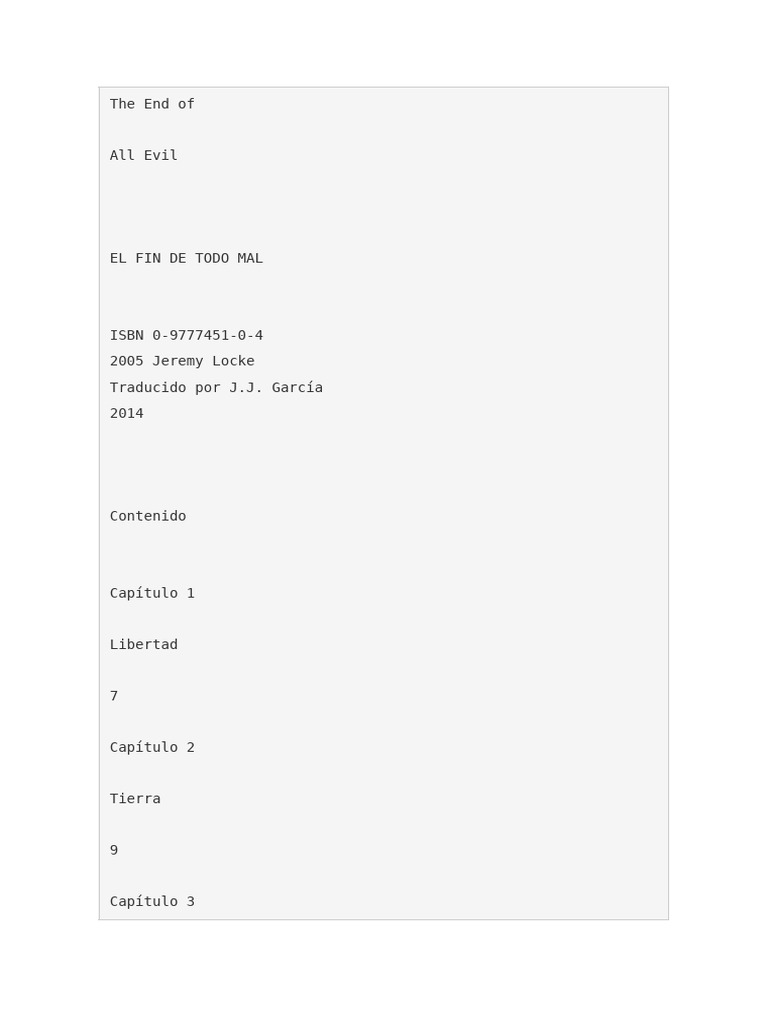 El Fin de Todo Mal - Jeremy Locke - 2005 | PDF | Verdad | Moralidad