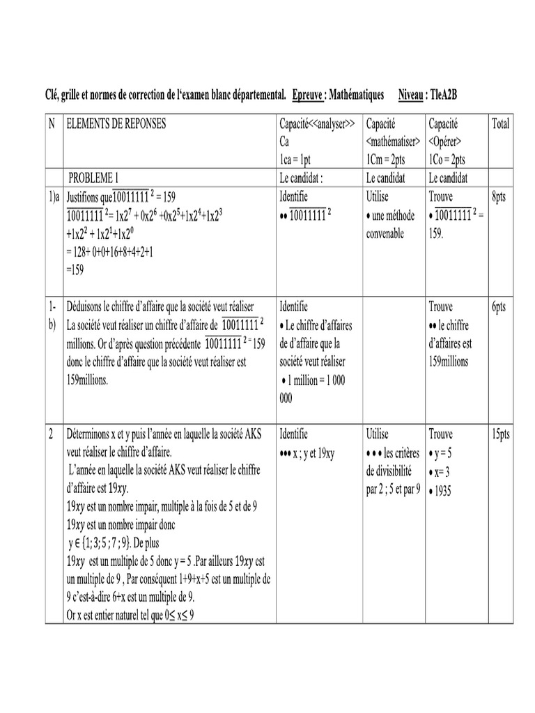 Correction Bac Blanc Departemental 2025 Mathematiques Serie A2-B Des Collines Mars 2025 | PDF
