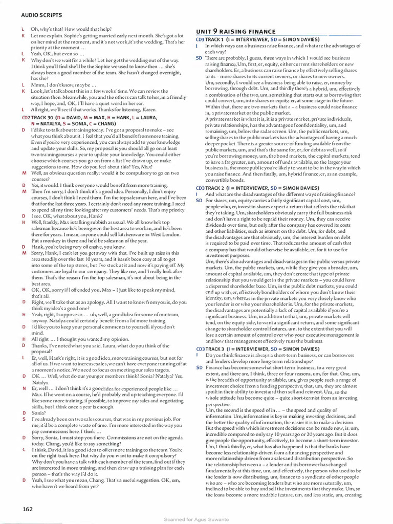 File 4 U6 Audio Transcript - Finance and Investment | PDF | Equity ...