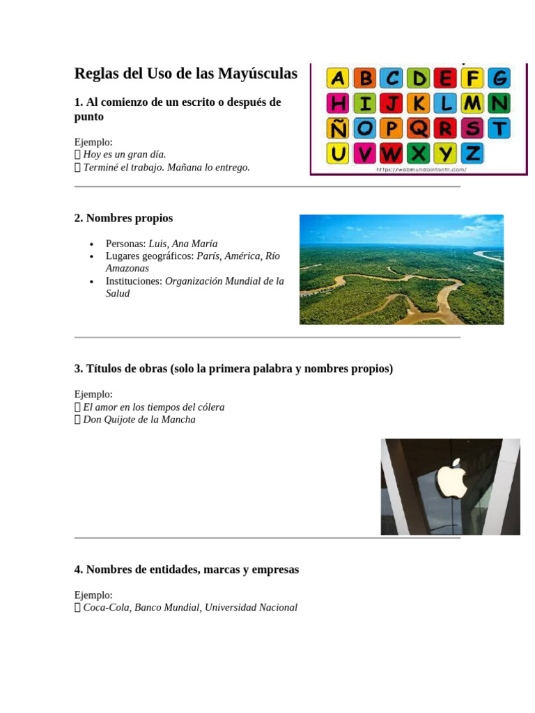 Reglas Del Uso de Las Mayúsculas | PDF