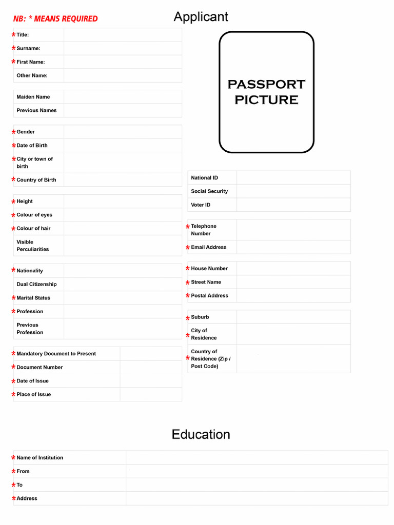 Passport Application Forms-Major | PDF
