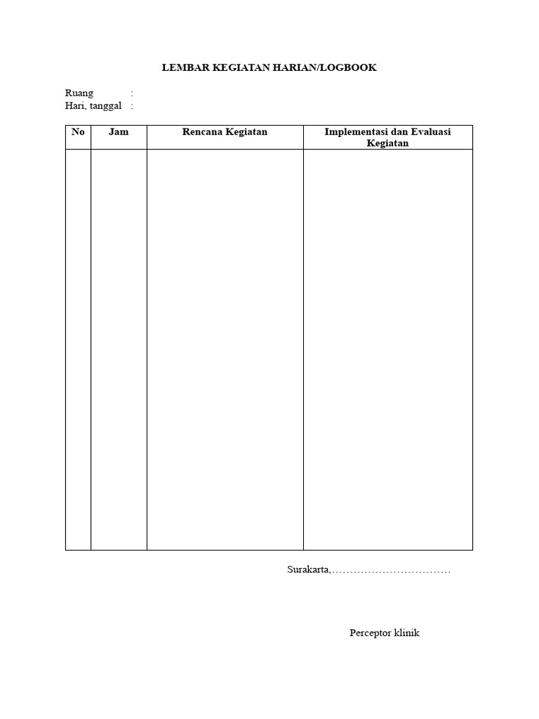 Logbook Kegiatan Harian Klinik | PDF