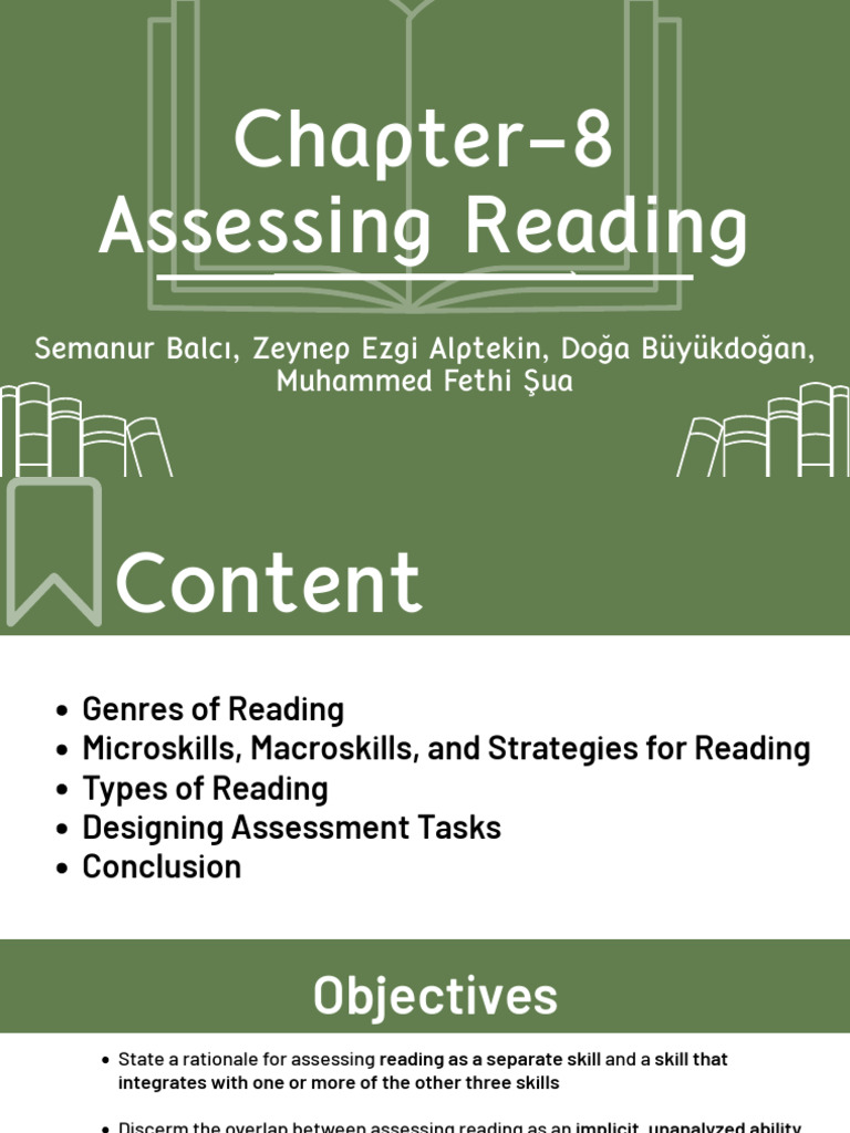 CHAPTER8 Assessing Reading PDF | PDF | Reading Comprehension | Multiple Choice