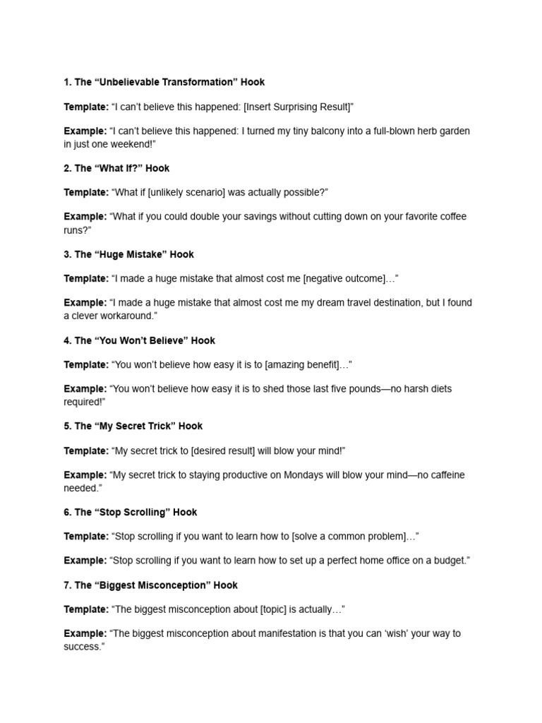 100 Viral Hook Templates 2025 10 02 06 43 38 | PDF