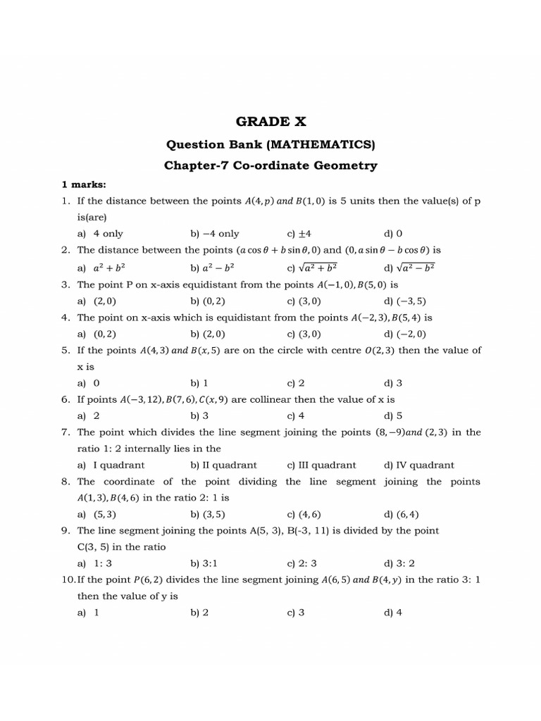 Chapter -7 Coordinate Geometry | PDF