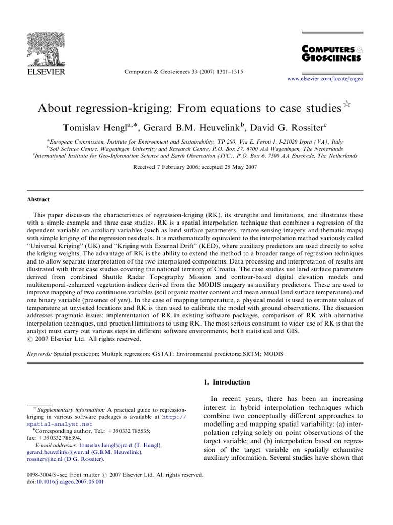 About Regression Kriging From Equations | PDF | Statistical Analysis | Teaching Mathematics