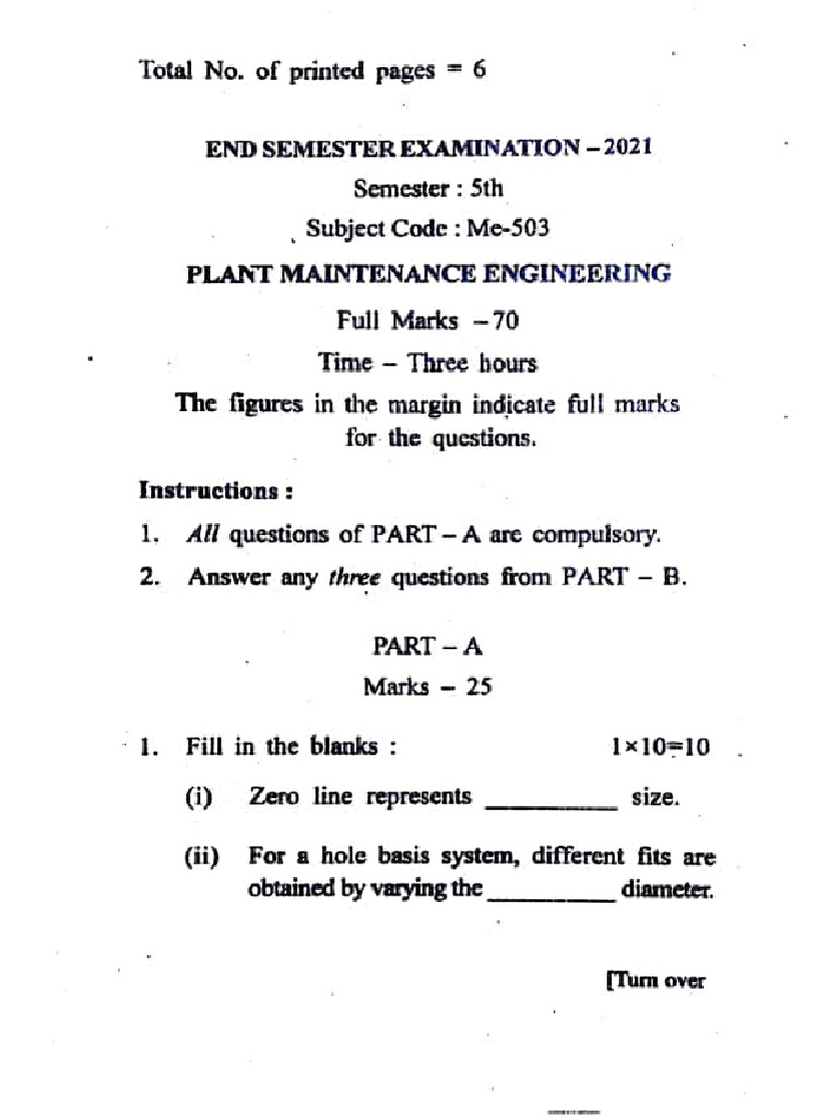 Plant Maintenance Engineering 2021 | PDF