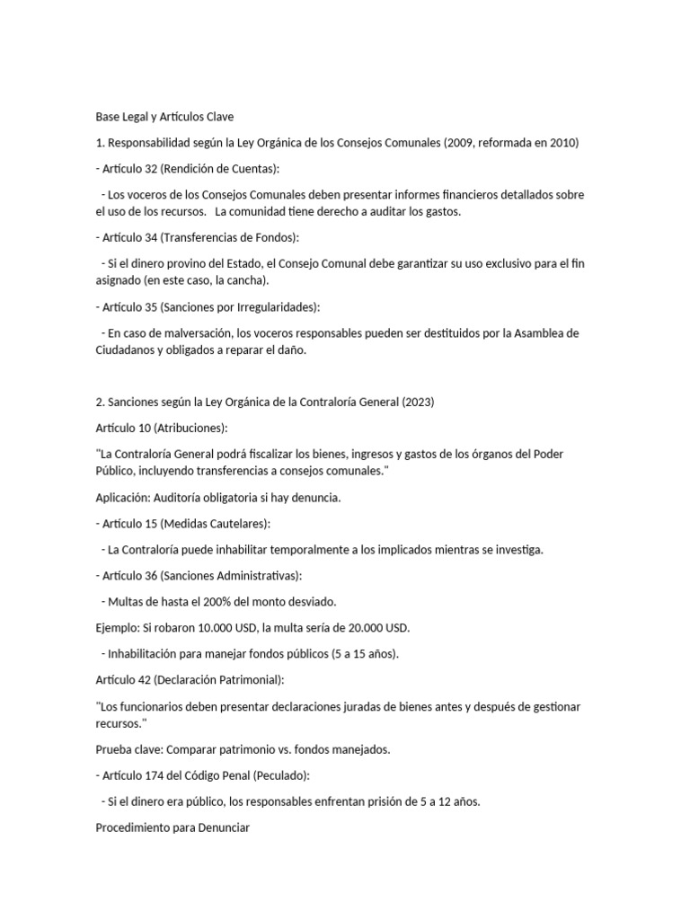Base Legal | PDF | Corrupción política | Multa (pena)