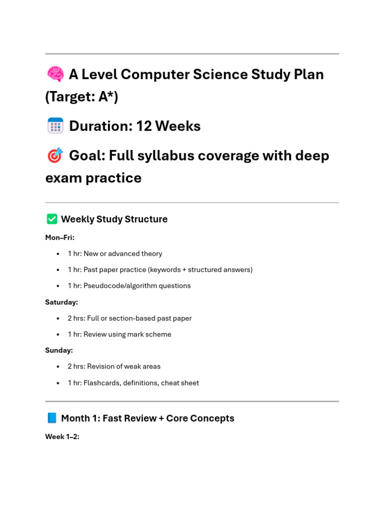 Study Plan | PDF