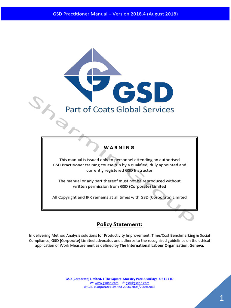 GSD Practitioner Manual - Sharmin | PDF