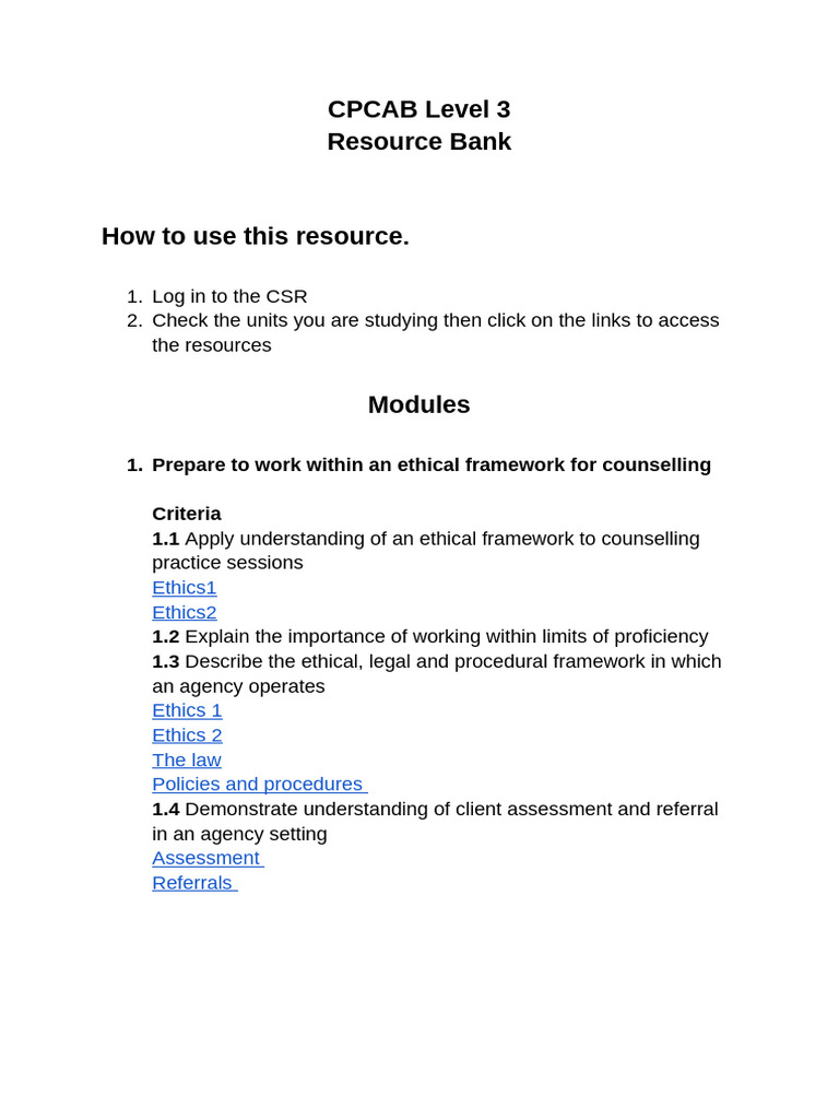 CPCAB Level 3 Resouce Guide | PDF | Theory | Empathy