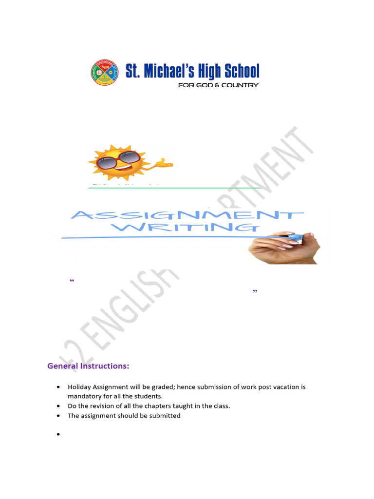 Grade 12 English Holiday Assignment | PDF