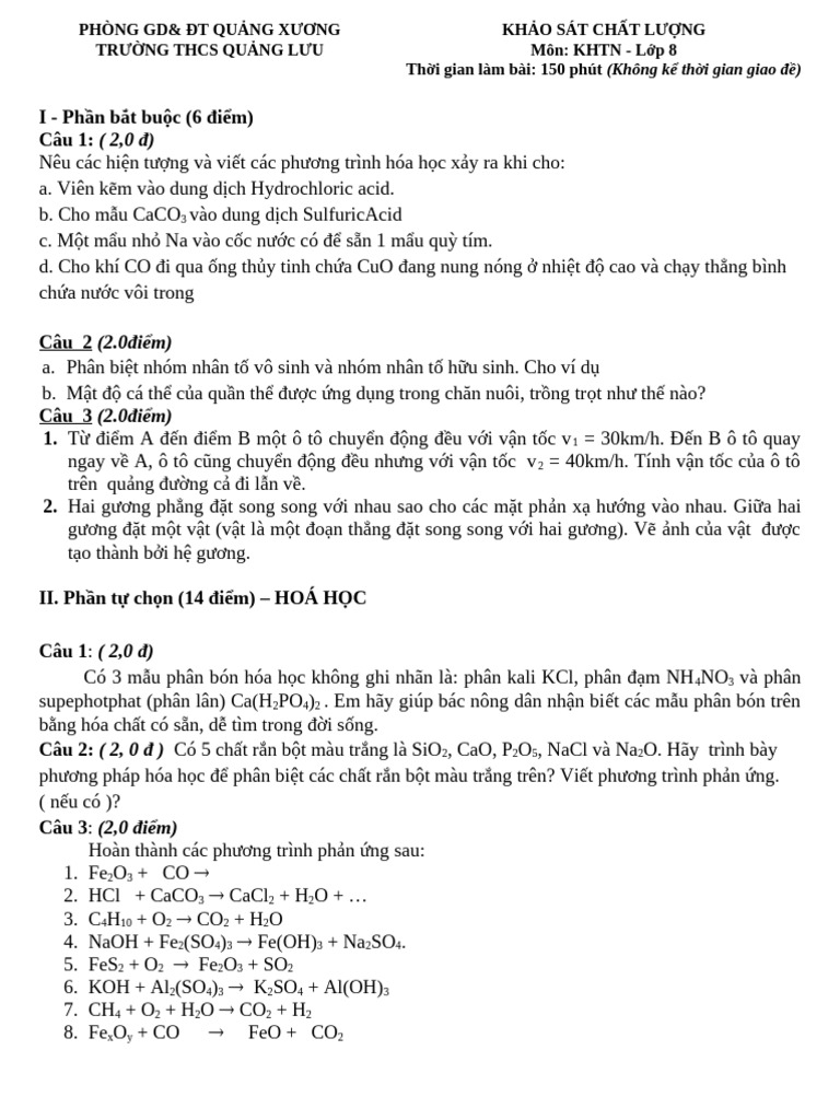 THCS Qu NG Lưu | PDF