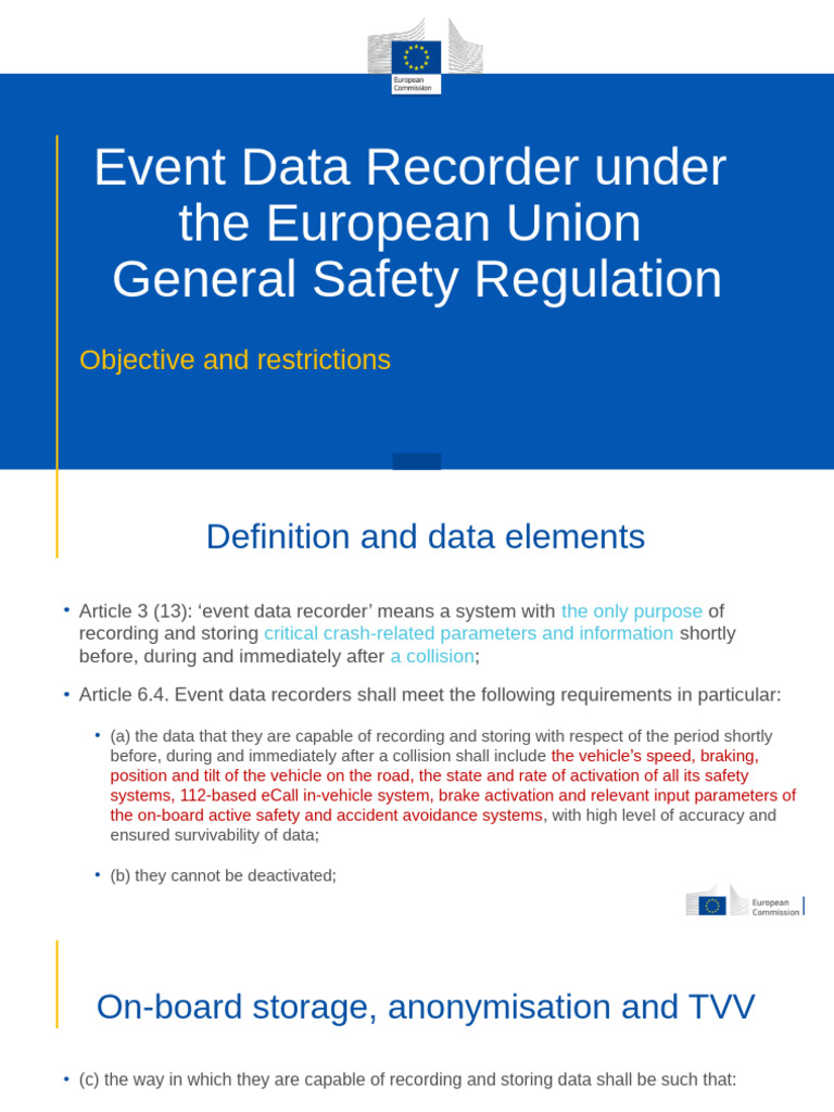 SG-EDR-26-03 Event Data Recorder - EU GSR Purpose and Restrictions For ...
