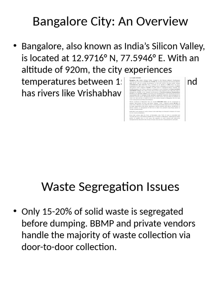 Updated Bangalore Waste Management Case Study | PDF