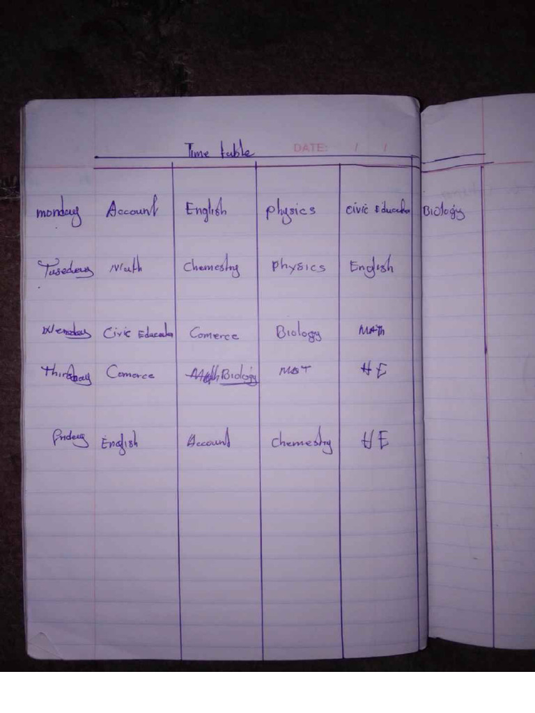Time Table | PDF